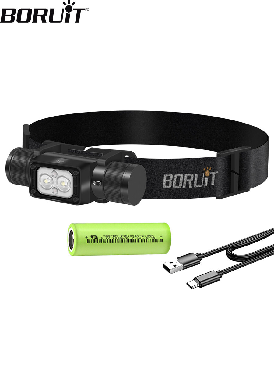 Налобный фонарь BORUiT HP340 (включая аккумулятор)