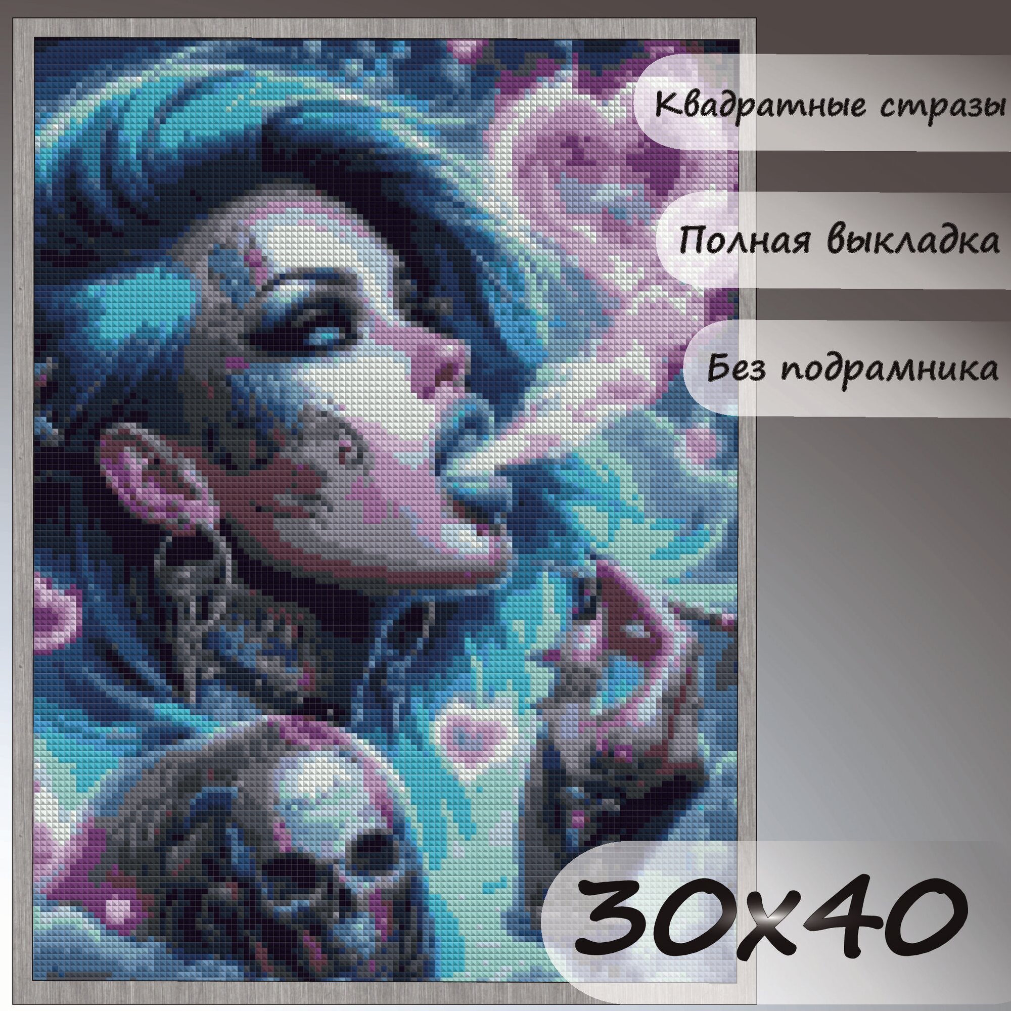 Алмазная мозаика D.Art "Девушка с тату" 30х40 без подрамника, 23 цвета