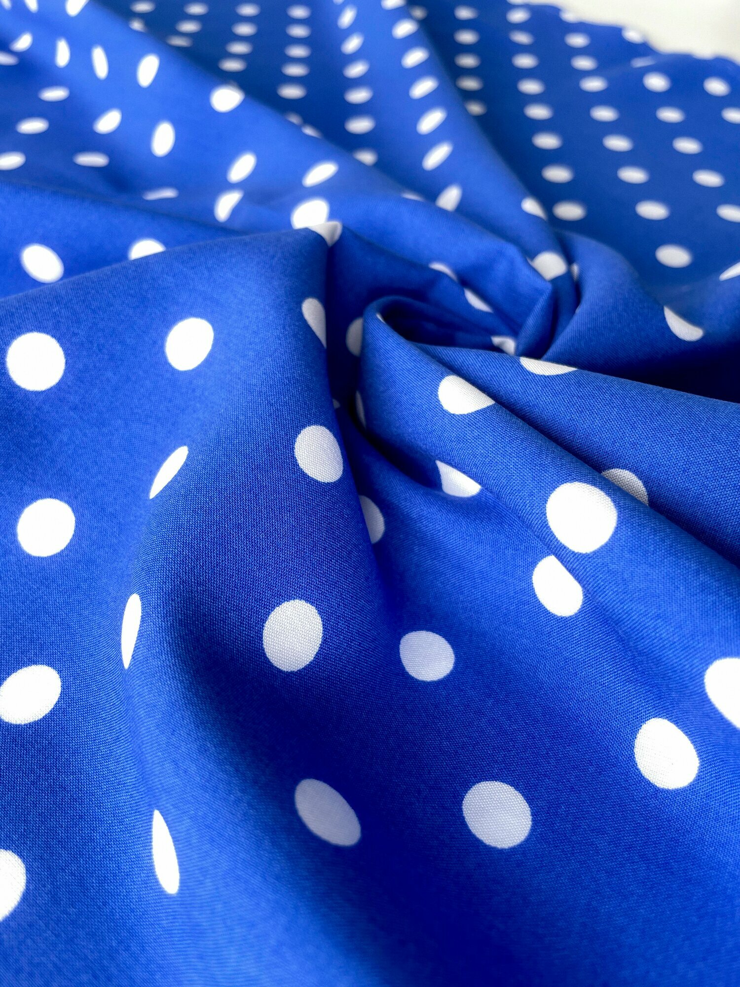 Ткань Вискоза штапель Горошек, вискоза 100%, 1 м, 120 гр/м2, ширина 145 см.