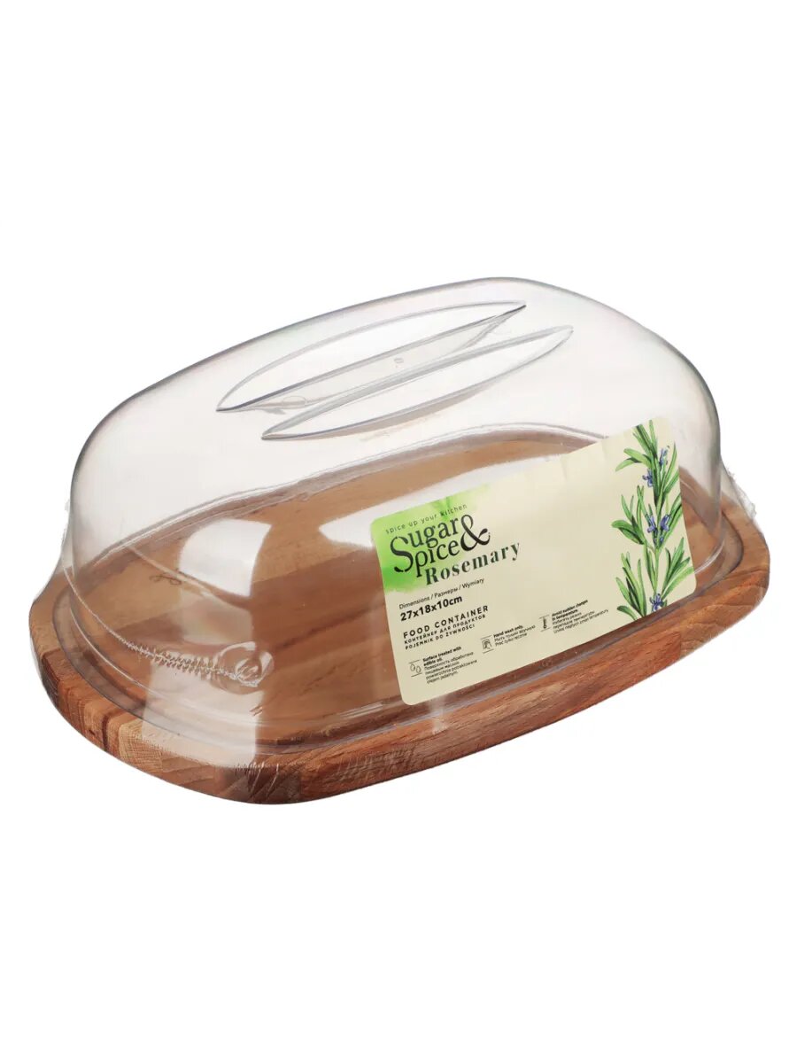Масленка Sugar&Spice "Rosemary", деревянная, с крышкой, для масла, коричневая