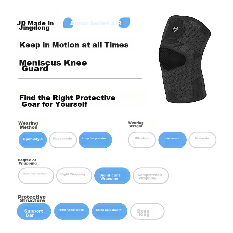 Jingdong Jingzao knee pads sports running basketball meniscus badminton mountaineering knee protectors breathable double strap support M size