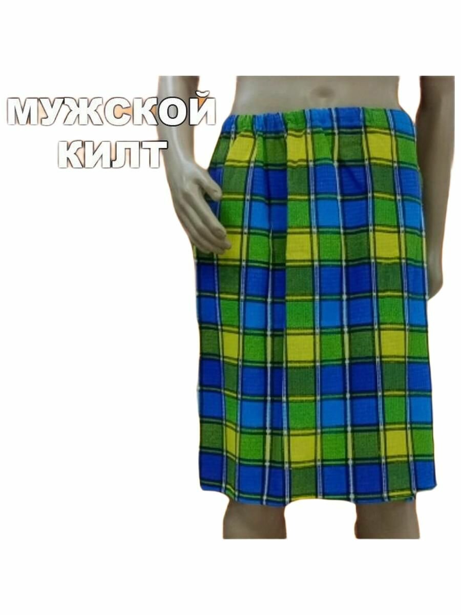 Килт для бани "Текстильный Городок", вафельный, на липучках, 100% Хлопок