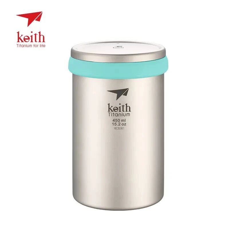 Keith Кружка титановая 450 мл с заварочным устройством Light Blue