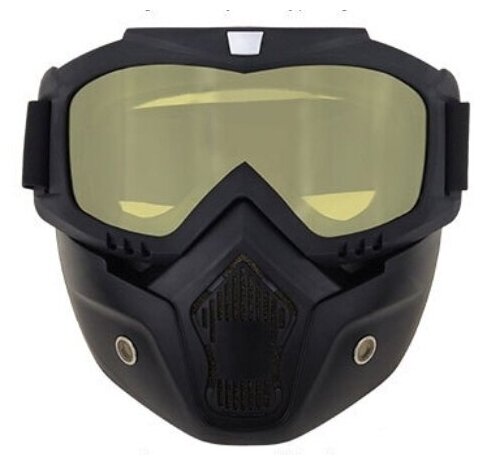 Маска на все лицо для лыжников, сноубордистов, мотоциклистов и велосипедистов. Желтые.