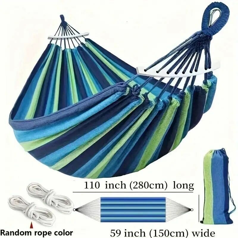 Двухместный уличный подвесной гамак из мягкой тканевой ткани легкий и удобный отдых на свежем воздухе