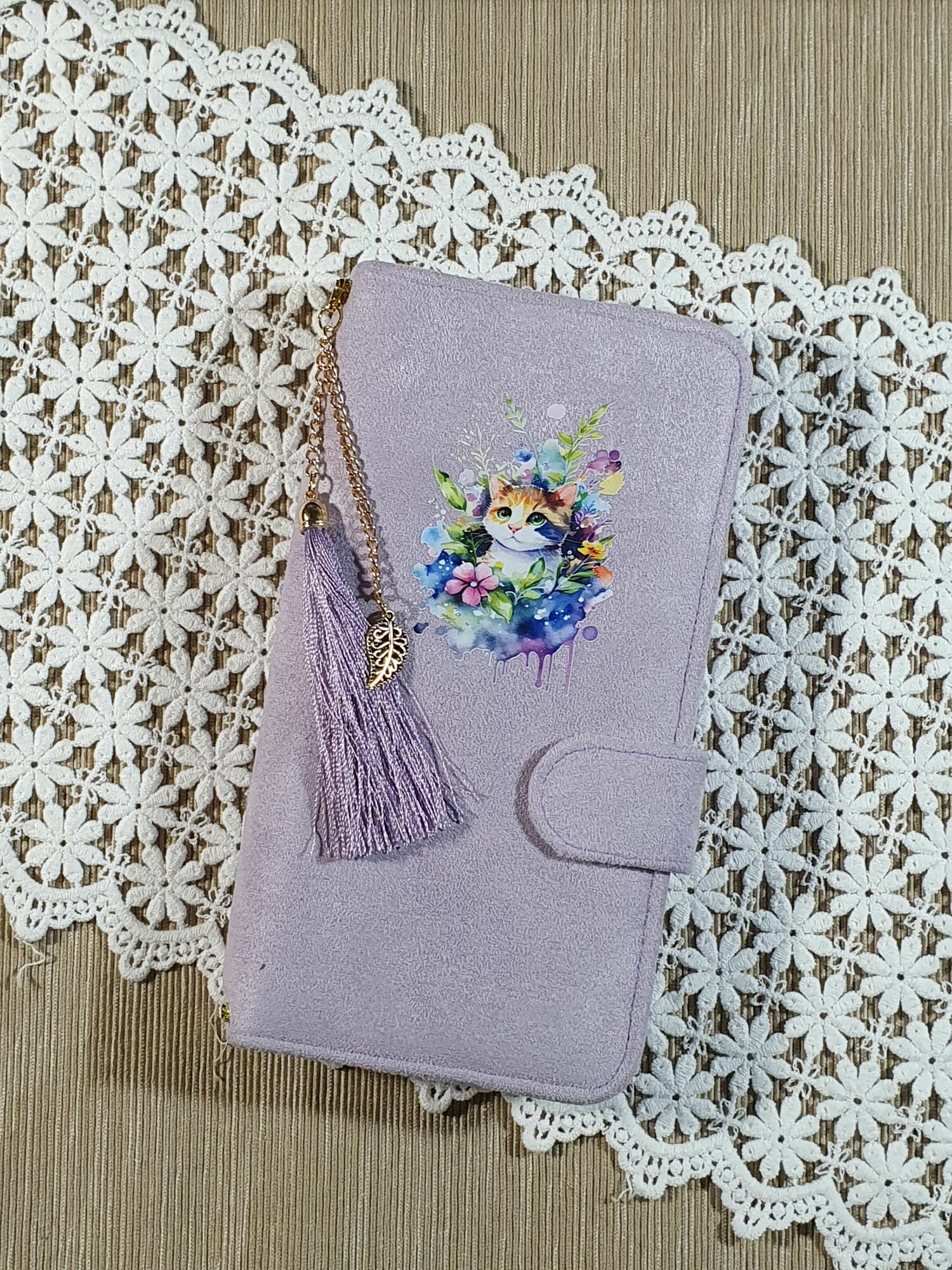 Блокнот мидори мини "Котики" сиреневый