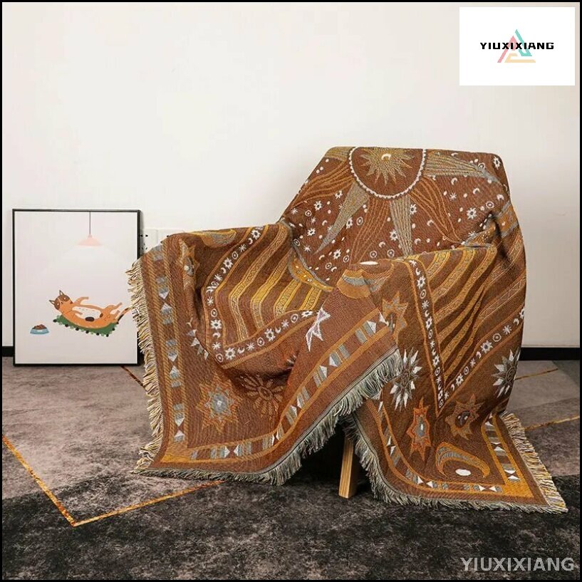 Эксклюзивный плед 160x130 см из полиэфирного шелка и хлопка