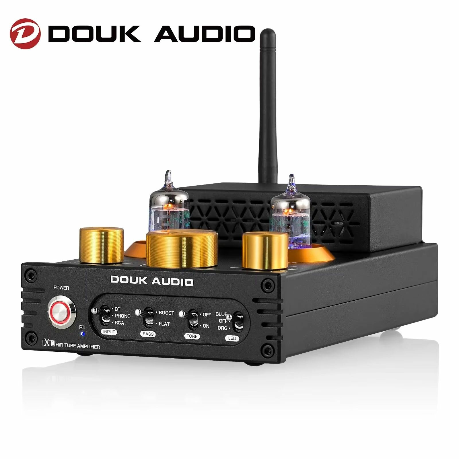 Douk Audio X1 Настольный ламповый усилитель Bluetooth 5.0 для проигрывателей 160 Вт+160 Вт