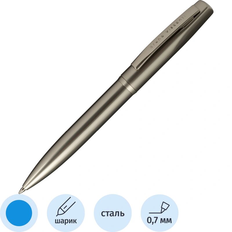 Ручка шариковая автомат. PORTOFINO 1мм, син, кор. шампань, в футл 20-0251-07/09