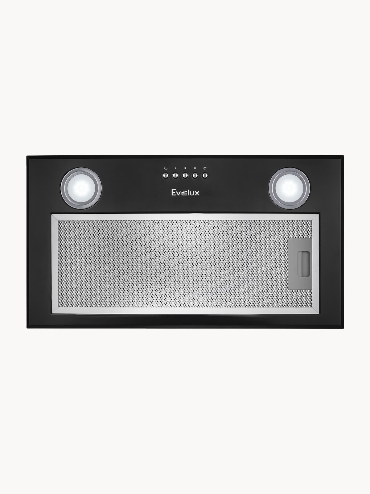 Полновстраиваемая вытяжка Evelux Margit 60 B ширина 52 см, производительность 750 м3/ч, 3 скорости, черная