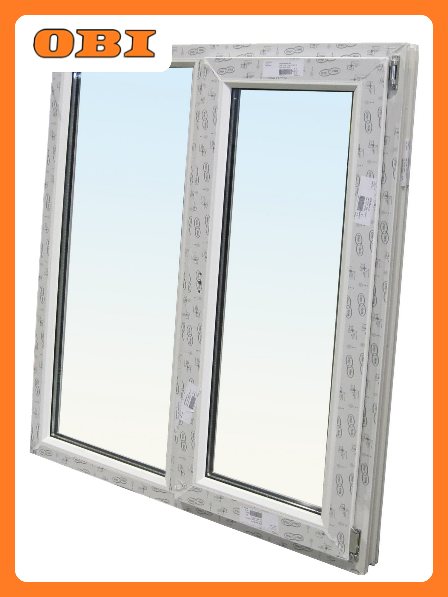 Окно ПВХ двухстворчатое 1160x1000 мм глухое/поворотно-откидное правое