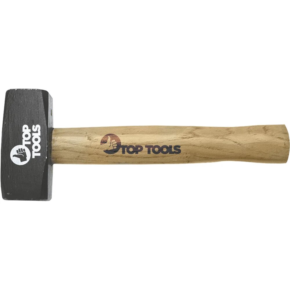 Кувалда Top Tools 1250 г 02A012 с деревянной рукоятью, стальным квадратным бойком, бытовое назначение — фото 1