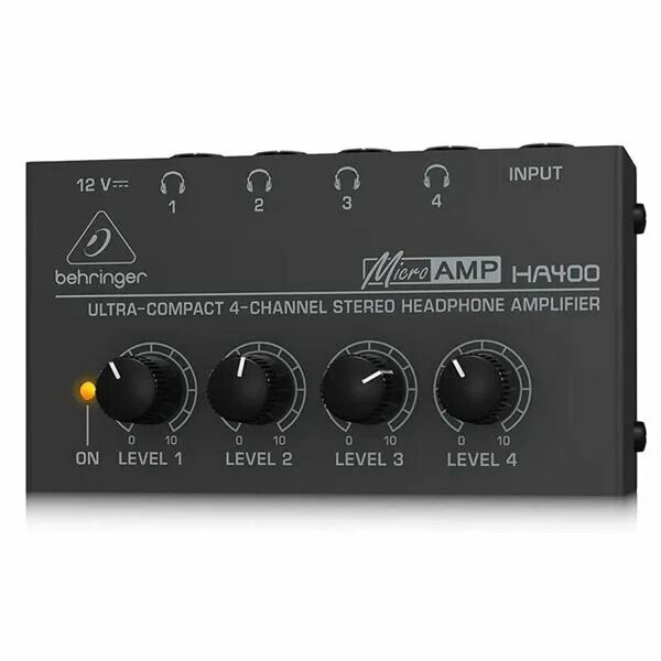BEHRINGER HA400 компактный 4-канальный усилитель для наушников с раздельными регулировками уровня выходов