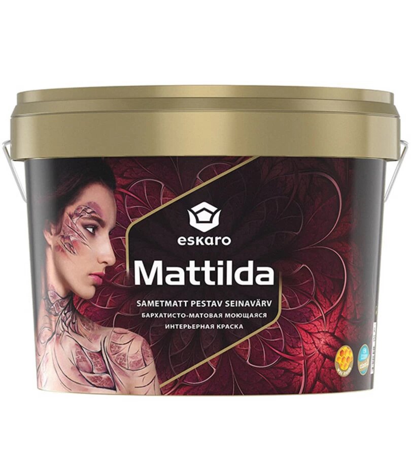 Краска интерьерная ESKARO Mattilda моющаяся бархатисто-матовая, База TR (прозрачная) 2,7л