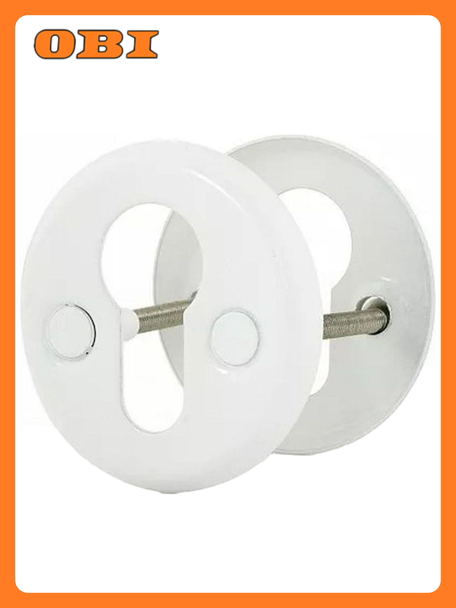 Накладка под цилиндр Фабрика Замков Е 002 WW, сталь, белая, 2 шт