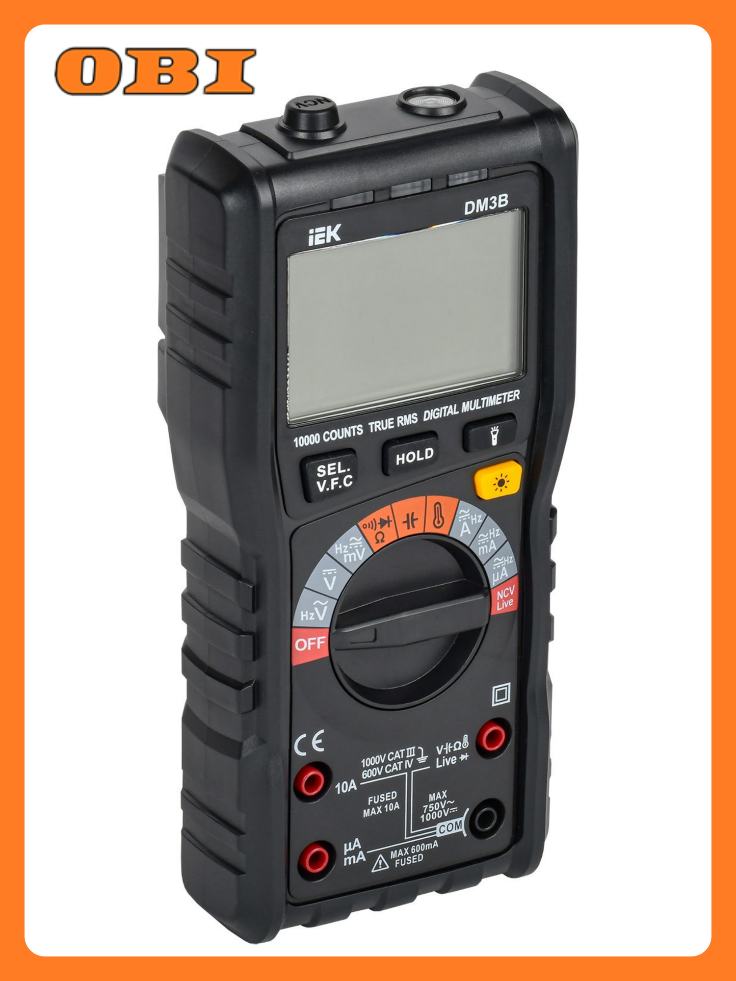 Мультиметр IEK DM3B ARMA2L, цифровой, True RMS, автоматический диапазон измерений