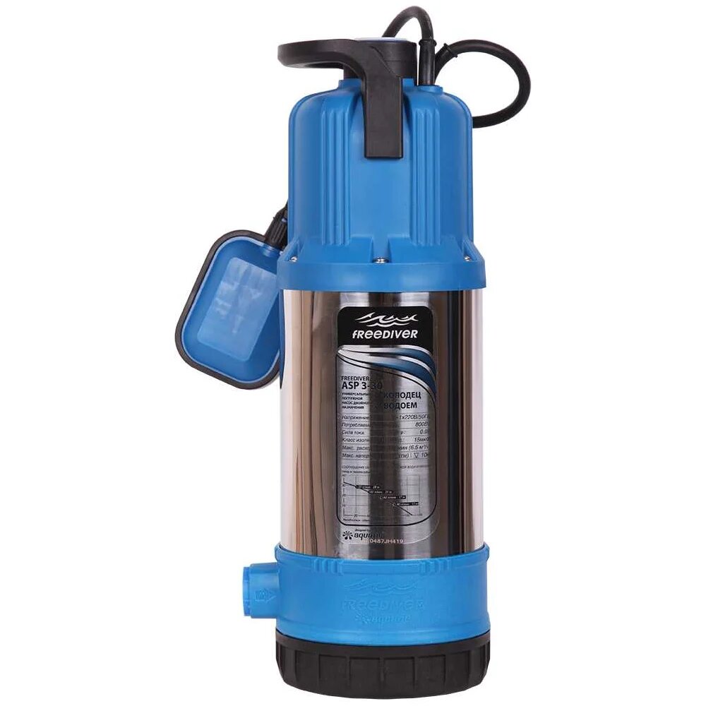 Насос Aquario FREEDIVER ASP3-30, погружной, нержавеющая сталь, 1000Вт, 15м