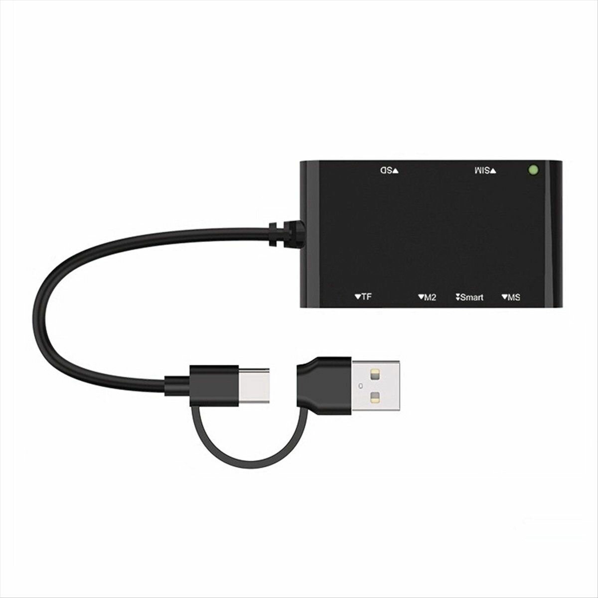Многофункциональный картридер USB 3.0 с интерфейсом USB C: 6 в 1: Smart/MS/M2/TF/SIM/SD