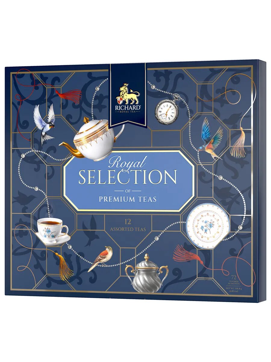 Чай ассорти 12 вкусов, набор 72 пакетика