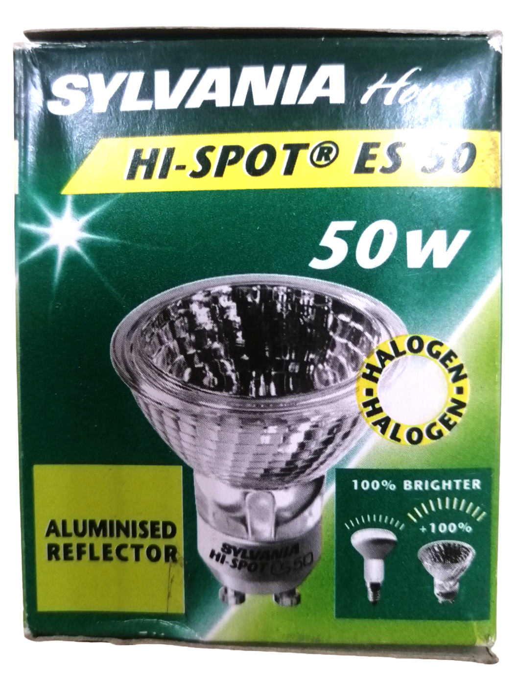 Лампа галогенная SYLVANIA Hi-Spot ES50 50W 230V GU10 50° 500 cd, теплый свет, алюминиевый отражатель, (арт. 0021261)