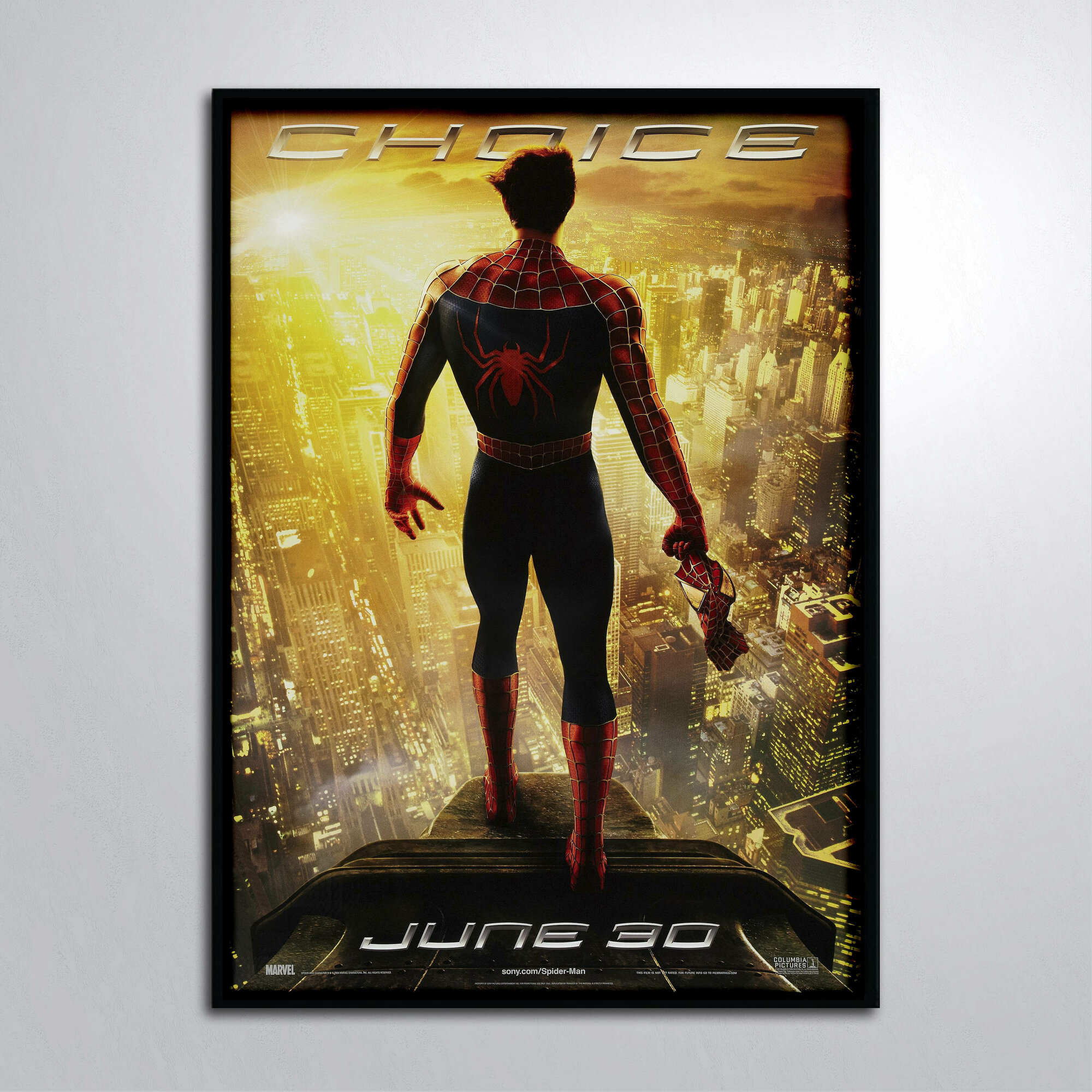 Постер без рамы/Тоби Магуайр Человек Паук 2 Питер Паркер Нью Йорк Spider Man (А2/420х594)