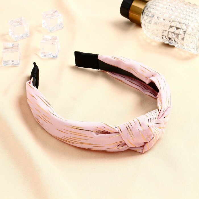 Ободок для волос Amata "Золотая нить", 3см, розовый