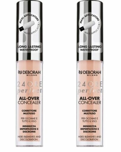 Корректор жидкий, Deborah Milano, 24 Ore Perfect All Over Concealer, тон 01 белоснежный, 5.5 г, 2 шт