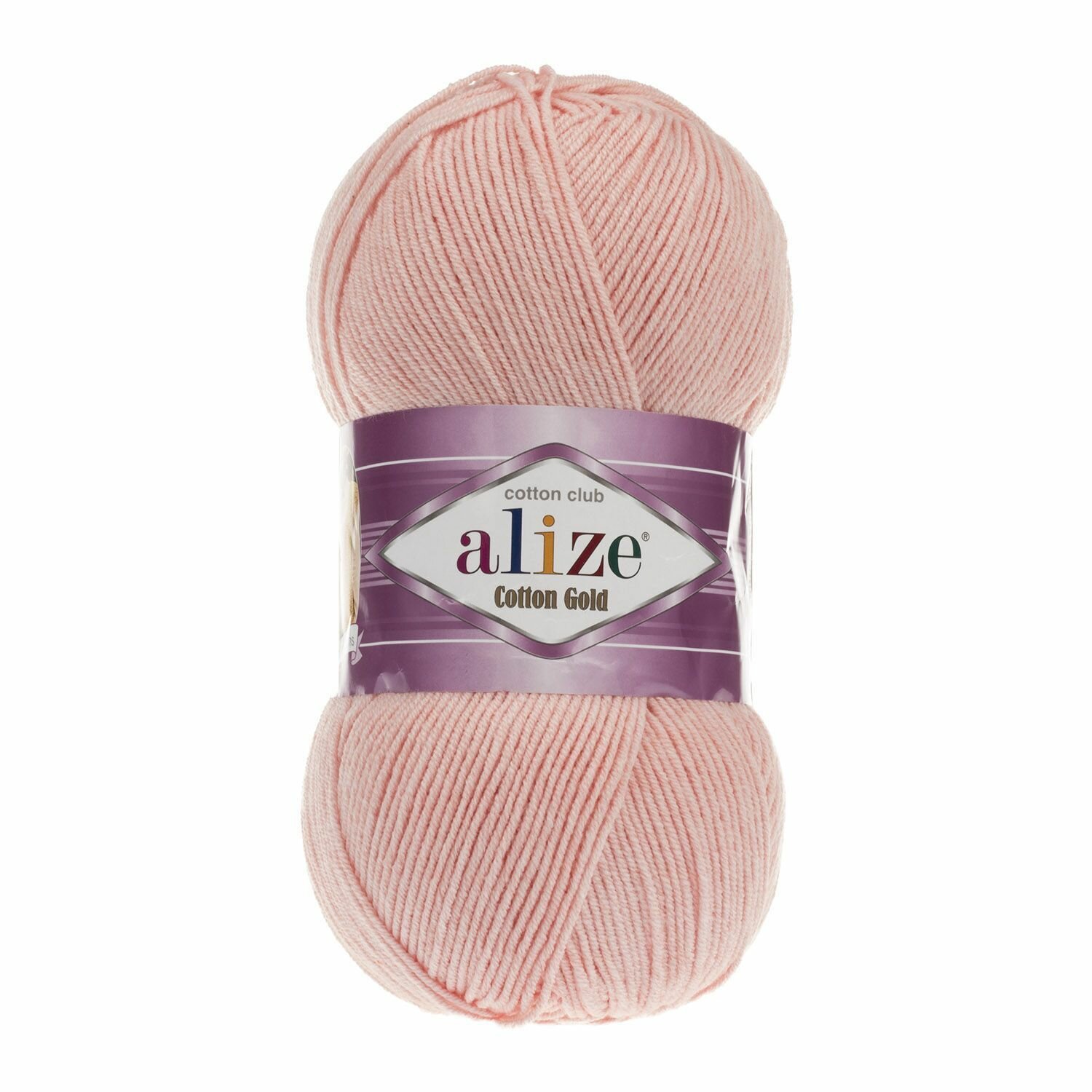 Пряжа ALIZE Cotton gold, св. розовый - 393, 55% хлопок, 45% акрил, 5 мотков, 100 г, 330 м.