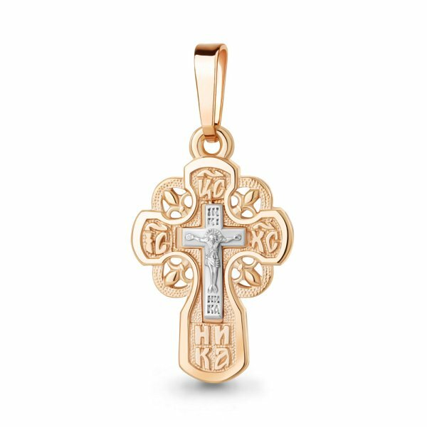 Крестик, красное золото, 585 проба