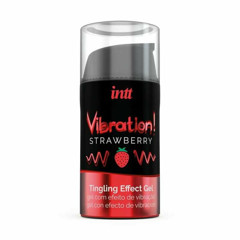 Жидкий интимный гель с эффектом вибрации Intt Strawberry - 15 мл.