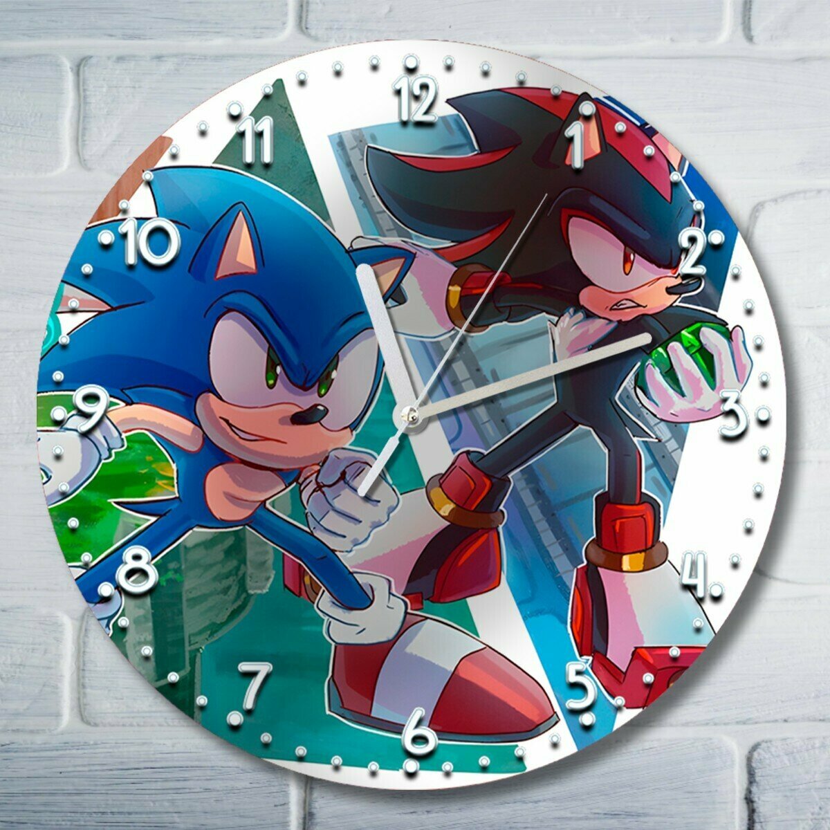 Настенные часы УФ с рисунком игры Sonic The Hedgeh - 3417