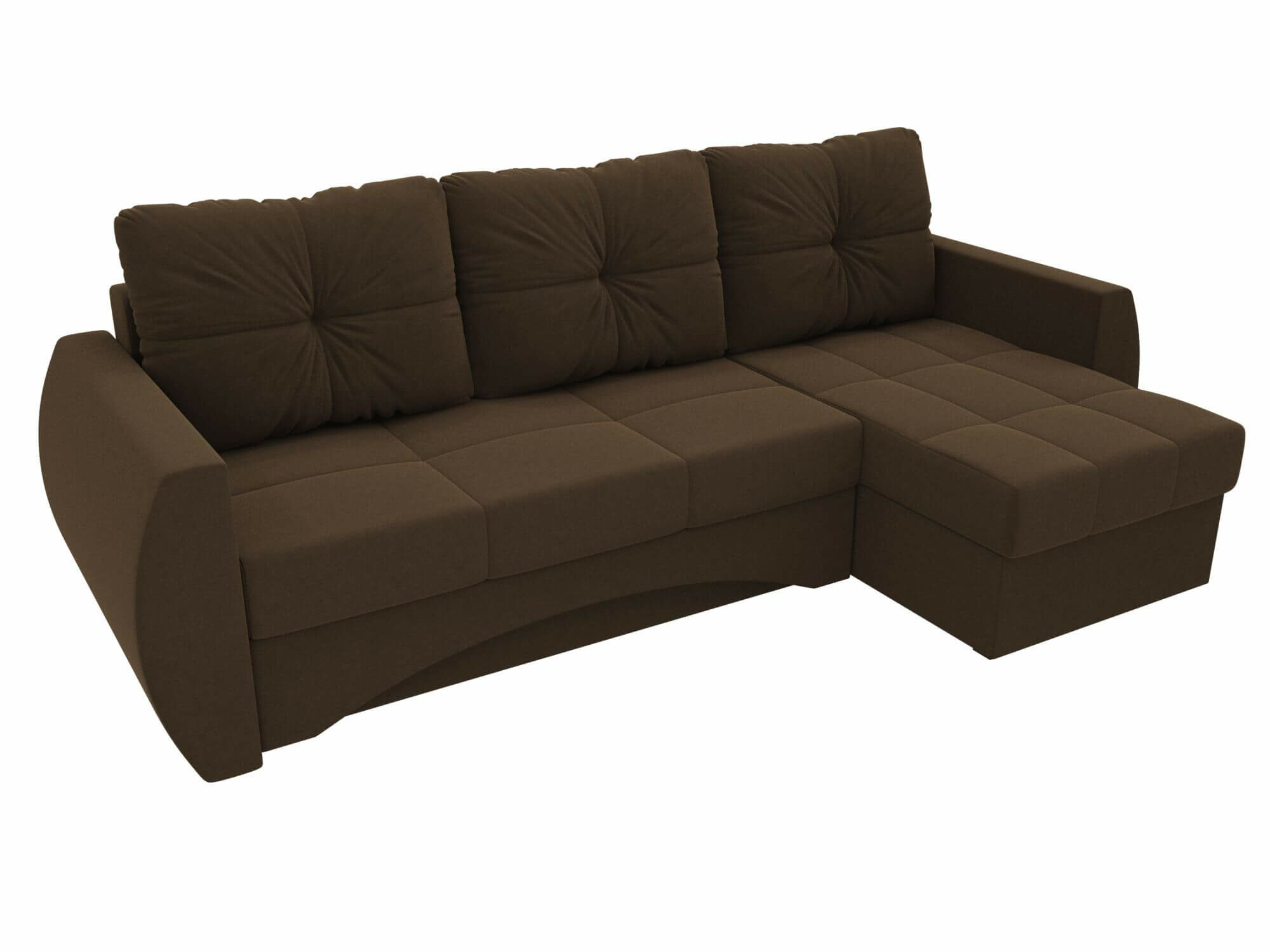 Artum Угловой диван Сатурн микровельвет коричневый правый