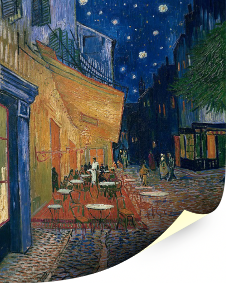 "Ночное кафе в Арле", Ван Гог, Винсент, картина (репродукция) (30х37 см / без подрамника)
