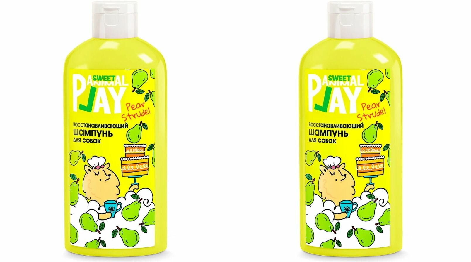 Animal Play Шампунь для собак и кошек восстанавливающий Грушевый штрудель, 300 мл, 2 шт