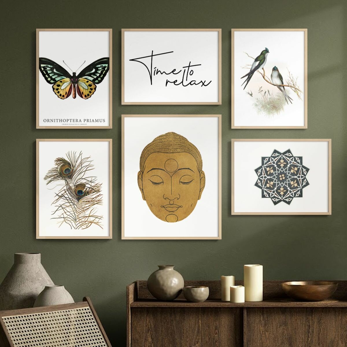 Набор постеров 6 шт "Йога и мандала" плакат для интерьера, картина на стену