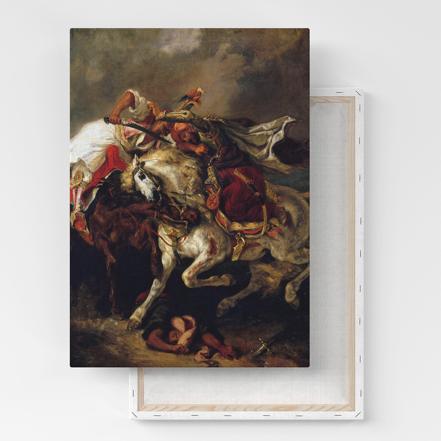 Картина на холсте, репродукция / Combat of the Giaour and the Pasha / Эжен Делакруа / Размер 30 x 40 см