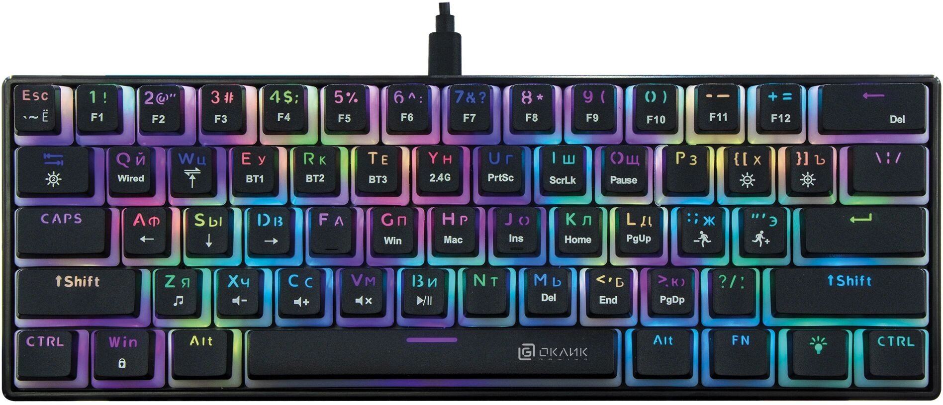 Клавиатура Oklick K763W, черный