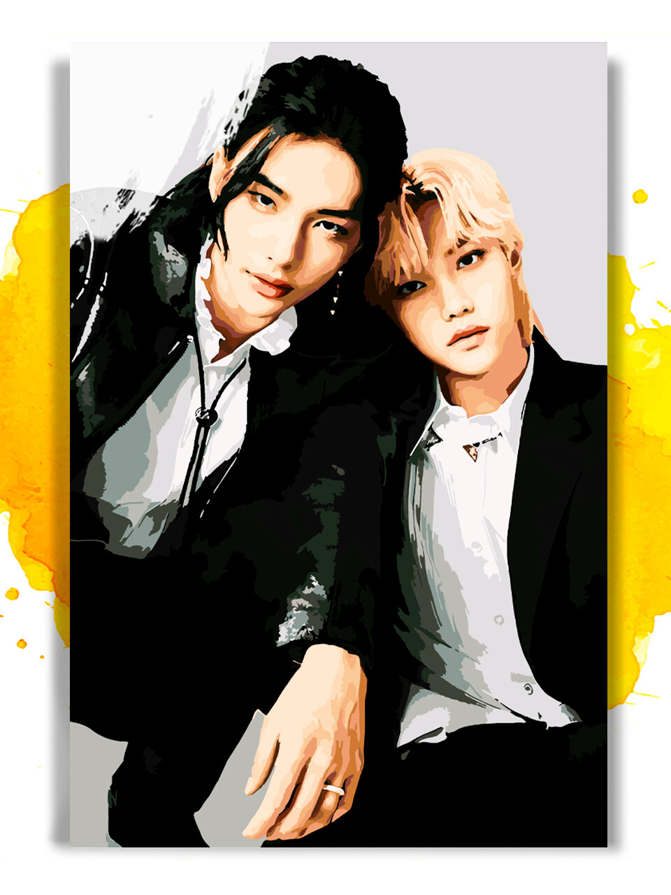 Картина по номерам на холсте Stray Kids Хенджин и Феликс, 40 х 60 см