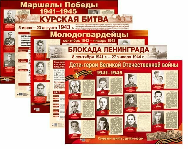 Комплект плакатов Великая Отечественная война 5 штук