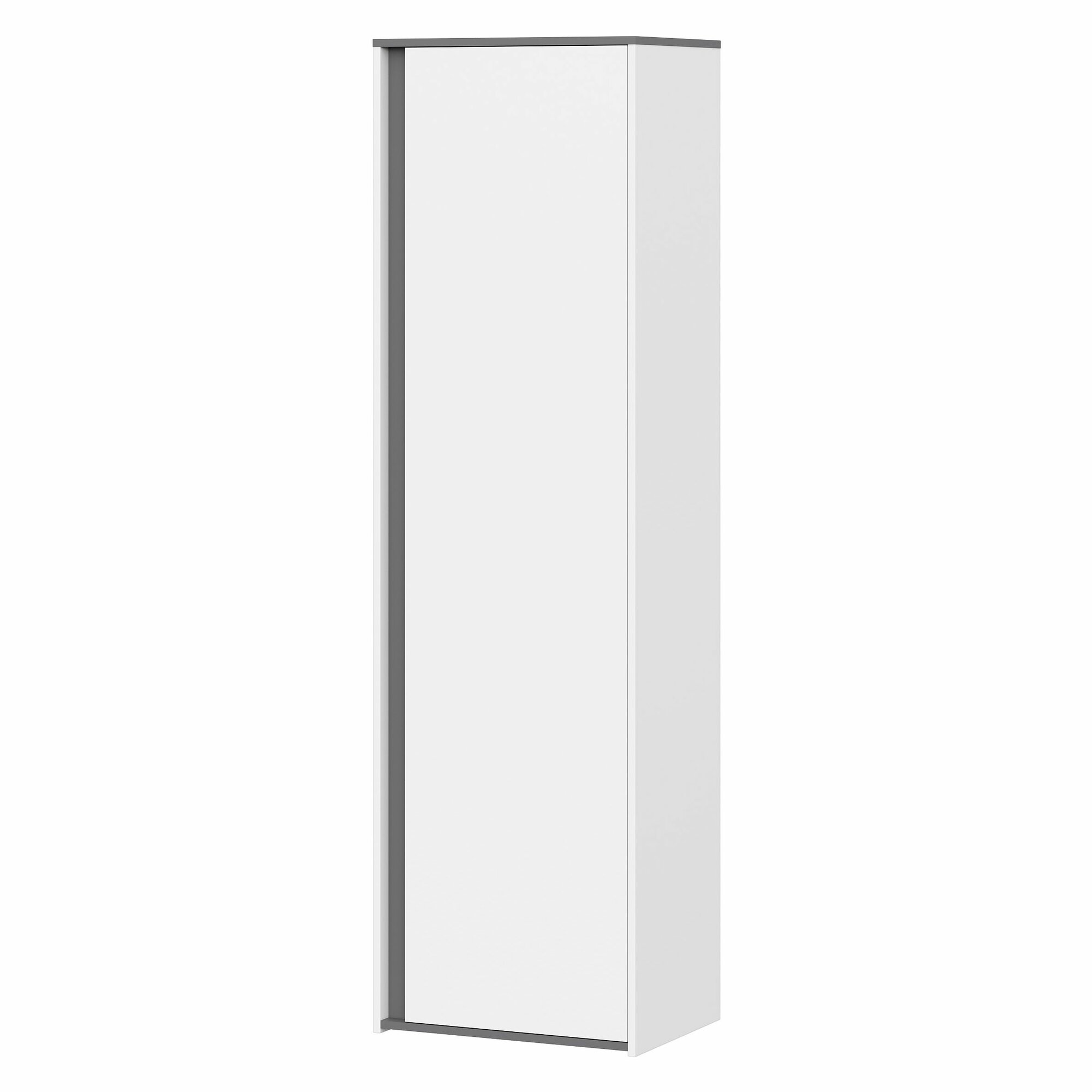 Шкаф однодверный с полками Линда-1 от Астрид-Мебель, 59х43х204 см, цвет Белый/Графит