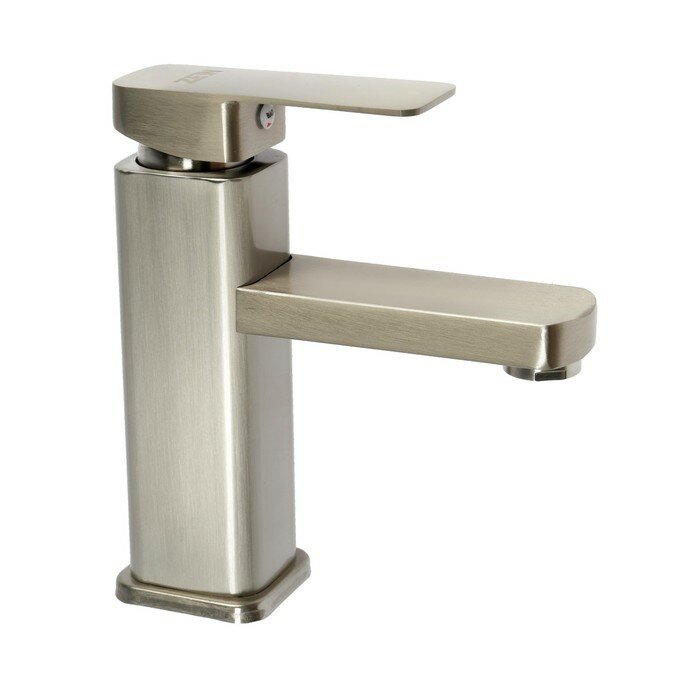 Смеситель для раковины ZEIN Z4070, картридж 35 мм, длина излива 12 см, нерж. сталь, сатин, 10198189