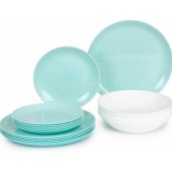 Столовый набор Luminarc дивали ТЮРКУАЗ&БЕЛЫЙ 18пр (P5912)