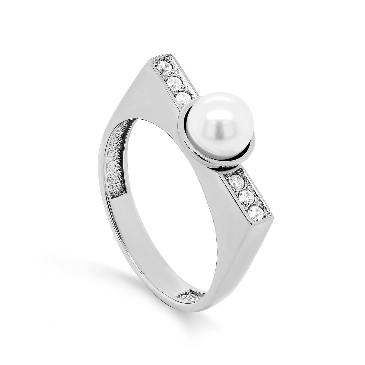 Кольцо, серебро, 925 проба, фианит