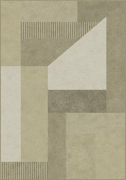 Ковер бельгийский на пол в гостиную в спальню 140х200 см бежевый современный ворс 3 мм 386213 ковренок