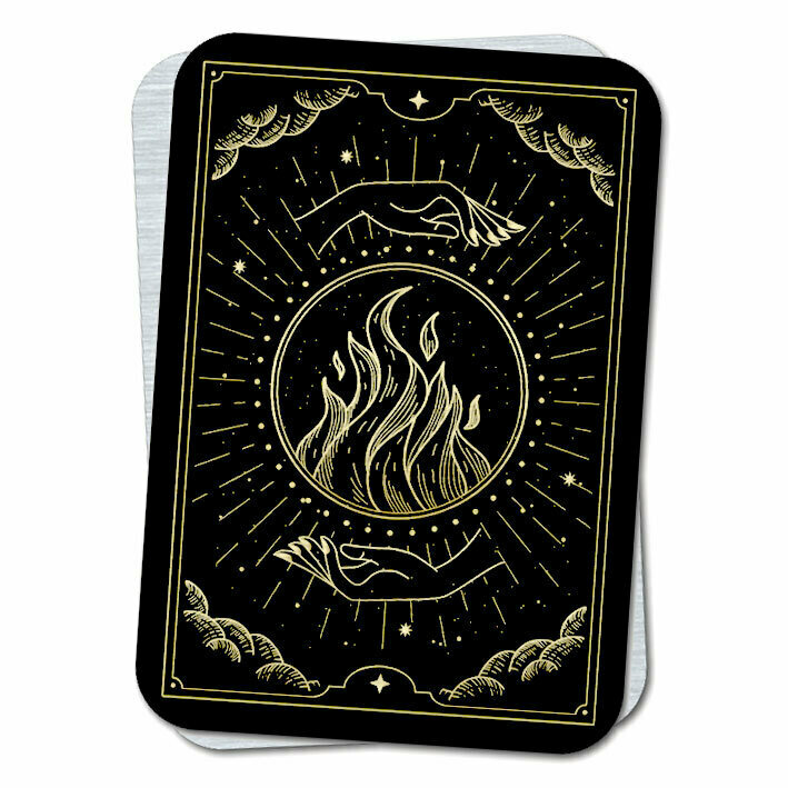 Магическая карта - Огонь, оберег от сглаза и порчи, талисман удачи, кошельковый сувенир - амулет на деньги, подарок на 23 февраля мужчине или на 8 марта женщине