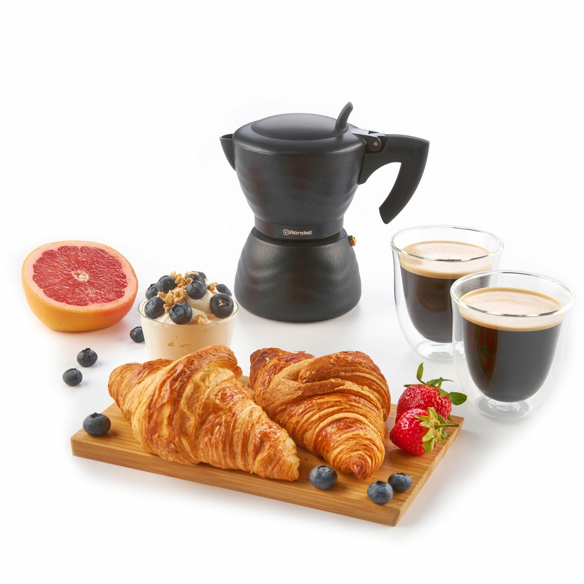 Гейзерная кофеварка Rondell Walzer RDA-432, на 6 чашек, черная, алюминий