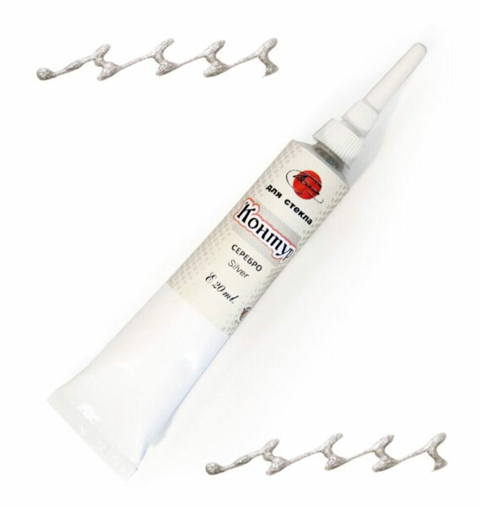 Контур по стеклу 20 мл, серебро