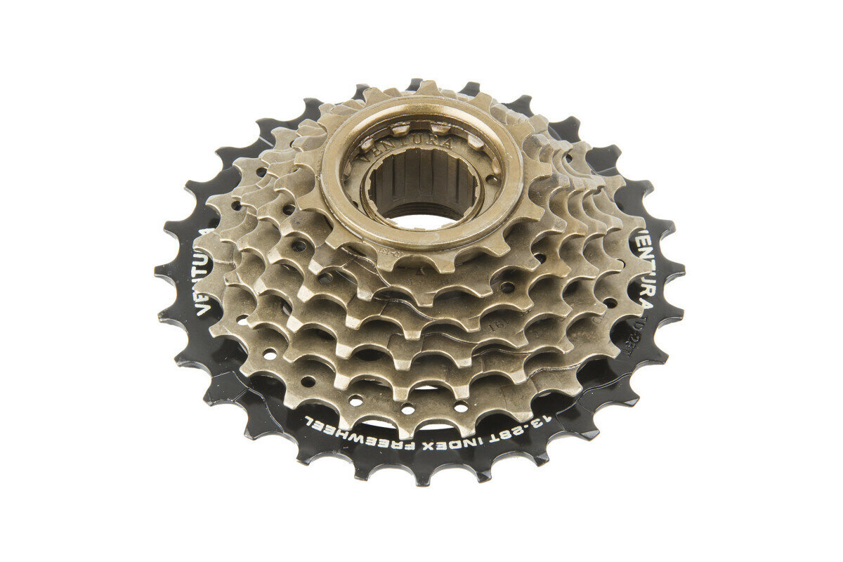 Кассета трещ. 7ск. 5-700176 FREEWHEEL 7х13-28 черно-коричневая, HG-копия SHIMANO-совместимая VENTURA