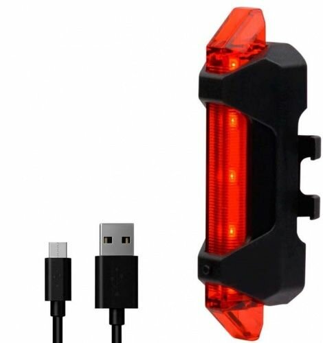 Велофонарь задний Briviga USB 8. 5 ярких SMD диодов. До 8 лм. Встроенный аккумулятор 200 мАч.
