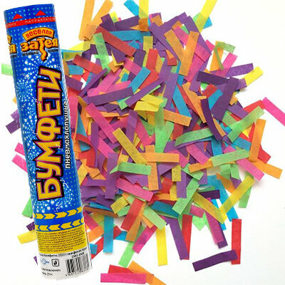 Хлопушка Бумфети 20см конфетти бумага